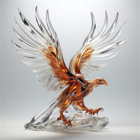 Premium Photo Illustration Eagle Sculpted In Glass