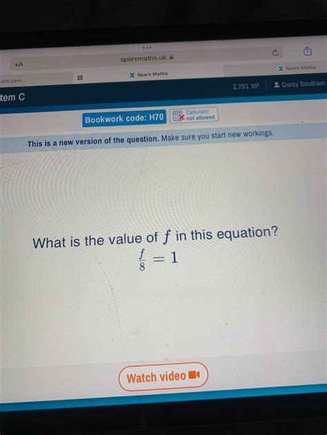 Solved: AA sparxmaths.uk Sparx Maths Sparx Maths ath.com 2,7[algebra] - Gauthmath