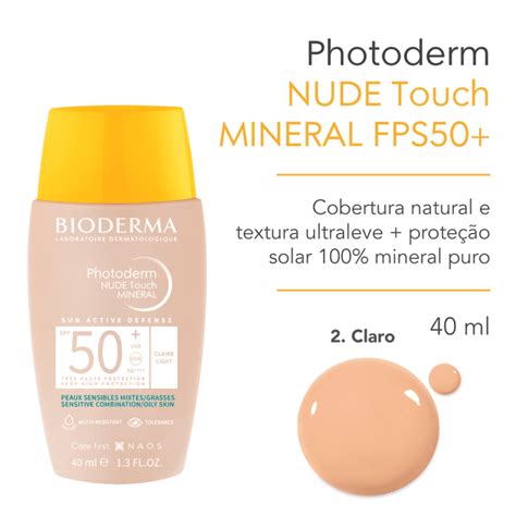 Protetor Solar Facial Com Cor Bioderma Photoderm Nude Touch Fps 50