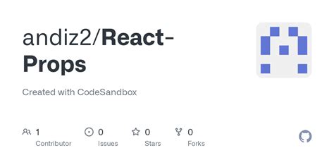 GitHub Andiz React Props Created With CodeSandbox