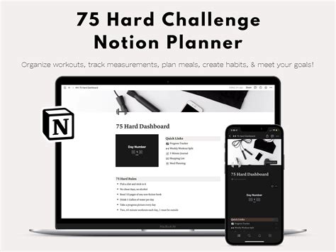 75 hard challenge notion template