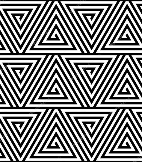 Triangles Black And White Abstract Seamless Geometric Pattern Stock