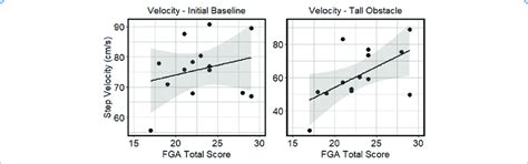 Correlations Between Gait Velocity And Fga Total Score For The Initial