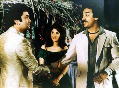 Rishi Kapoor Kamal Hasan And Dimple Kapadia Dimples Bollywood Actress
