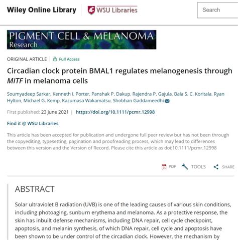 Soumyadeep Sarkar On Linkedin Circadianrhythm Melanoma Melanin