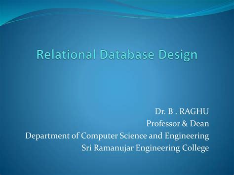 Relational Database Design Pptx