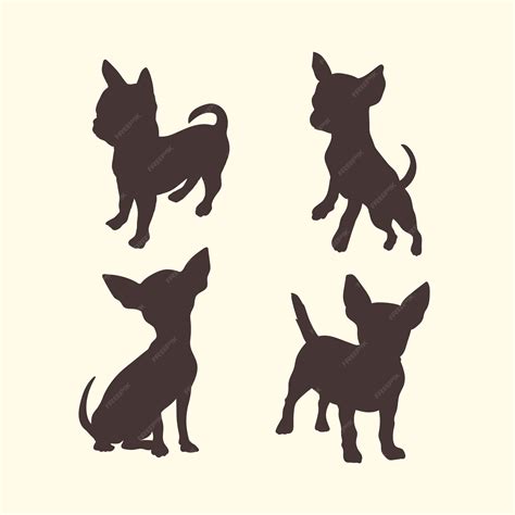 Free Vector Flat Design Chihuahua Silhouette Set