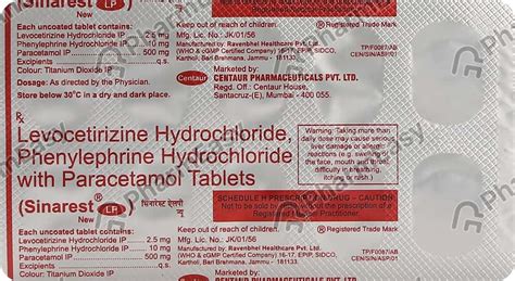 New Sinarest Lp Strip Of 10 Tablets Uses Side Effects Price And Dosage