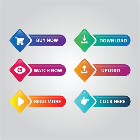 Web Elements Vector Button Set 19796827 Vector Art At Vecteezy