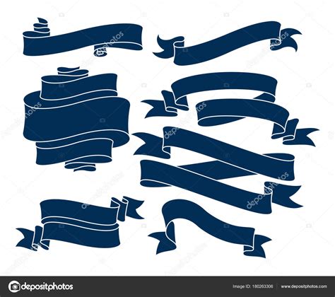 Retro Ribbon Vector Graphic Element Collection — Stock Vector © Rijal