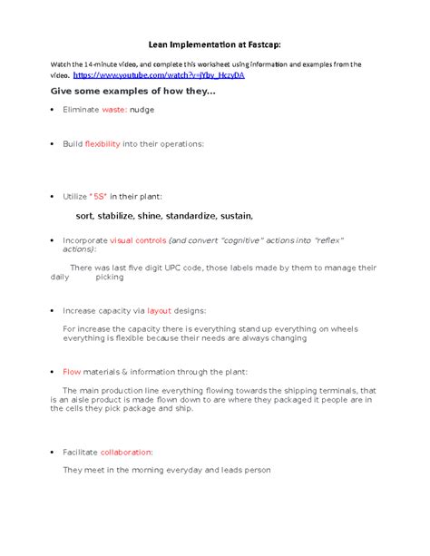 02 Lean Implementation At Fastcap Lean Implementation At Fastcap