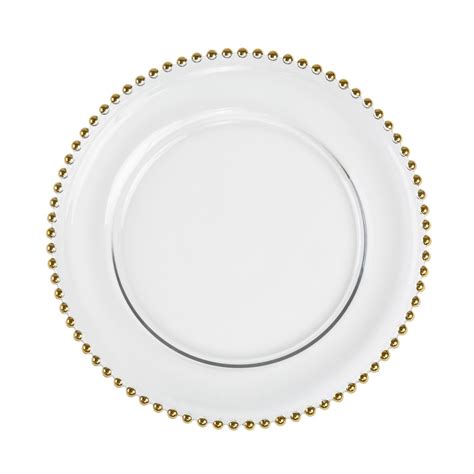 Gold Beaded Charger Plate Pearl Decor Ottawa