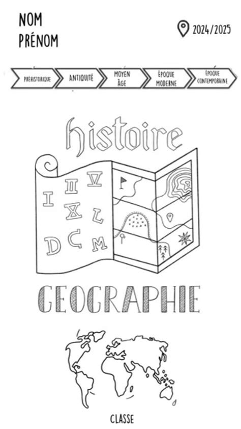 Page De Garde Histoire Géographie 🗺️ Pages De Garde Cahiers