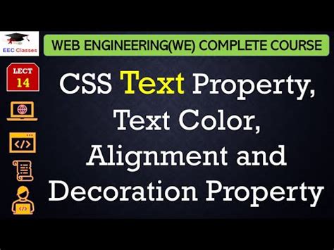 CSS Lecture 5 - CSS Text Property, Text Color, Alignment and Decoration Property - YouTube