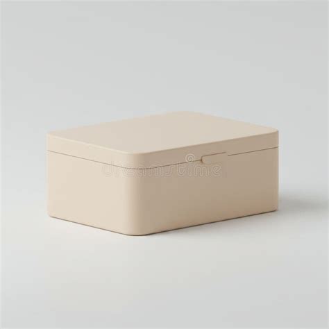 A Beige Rectangular Plastic Container With Rounded Edges Sits On A