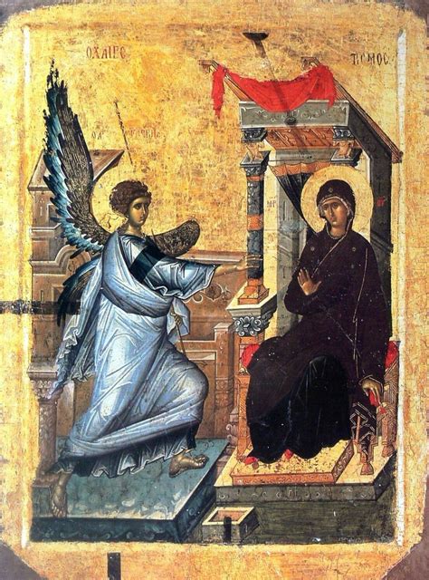 Annunciation Icon Ohrid 14th Century Фрески Краска Православные иконы