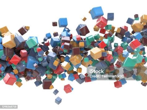 추상 배경과 관련된 정보의 디자인에 있는 여러 가지 색상의 큐브 추상적 배경입니다 3d 일러스트레이션 개념에 대한 스톡 사진 및 기타 이미지 Istock