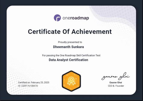 dataanalytics certification professionaldevelopment oneroadmap
