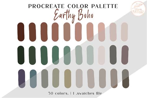 Earthy Boho Procreate Color Palette Graphic By Olya Haifisch · Creative