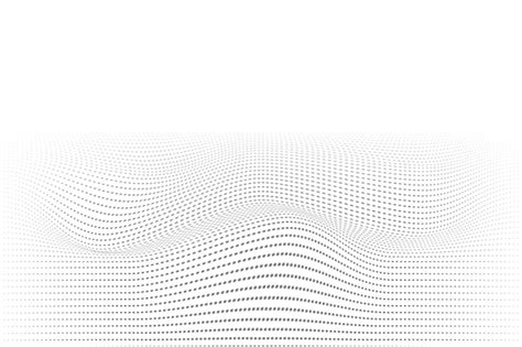 premium vector white abstract wave with moving dots flow of particles