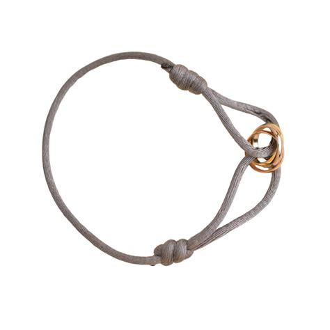 Cartier Trinity 18k Three Tone Gold Cord Adjustable Bracelet