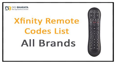 Xfinity Remote Codes