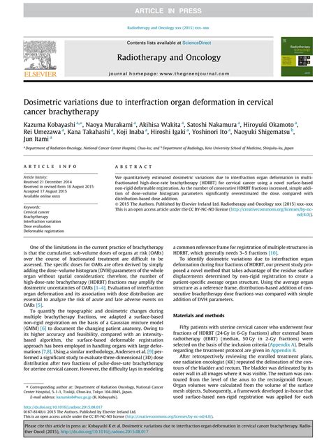 Solution Dosimetric Variations Due To Interfraction Organ Deformation In Cervical Cancer