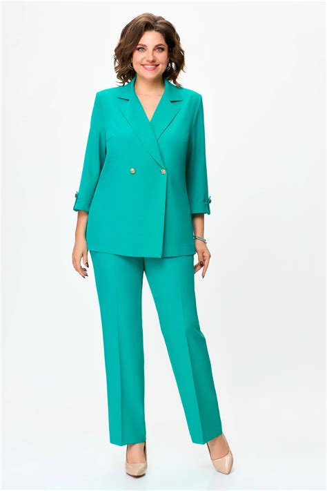 Брючный костюм Svetlana Style 2022 бирюза размер 52 62 описание отзывы