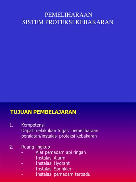 00 Pemeliharaan System Proteksi Kebakaran Pdf