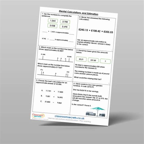 Year 6 Mental Calculations And Estimation Modelling Ppt Resource