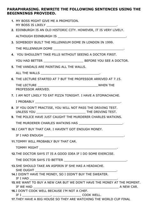 Paraphrasing Interactive Activity For Intermediate You Can Do The