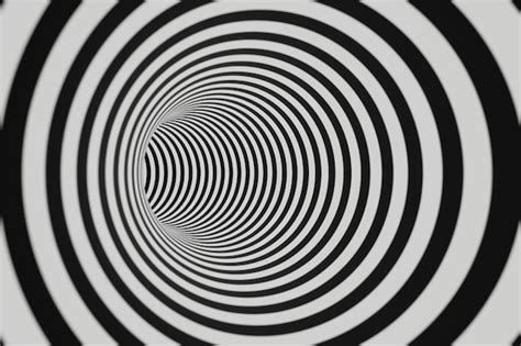 흑백 줄무늬 터널 애니메이션 배경 애니메이션 3d 렌더링 프리미엄 사진