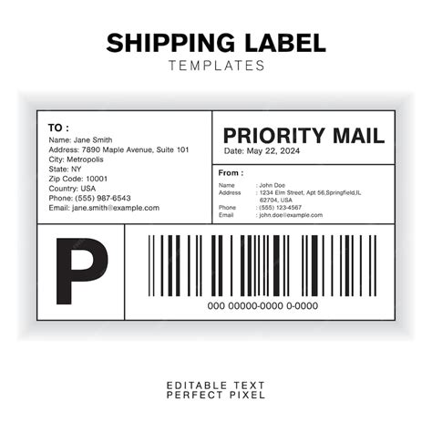 Premium Vector Customizable Shipping Label Design Template With Sender Recipient Package Details