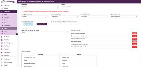 FleetAdmin User Details The Fleet Office