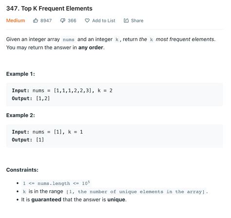 Top K Frequent Elements Leetcode — Blind 75 Arrays And Hashing By