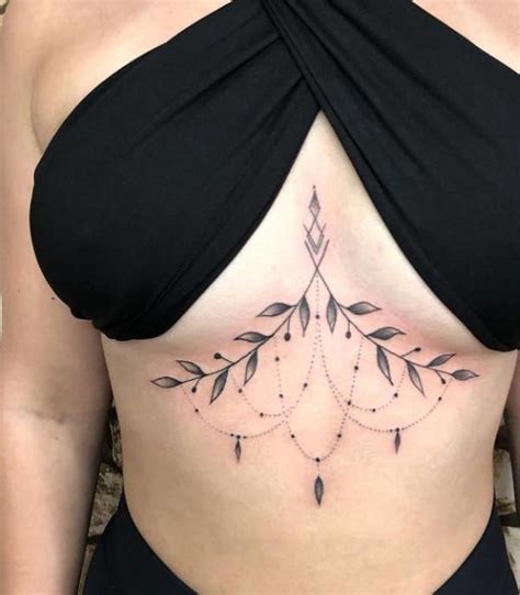Sternum Vine Tattoo Women Sternum Underboob Tattoo Tatuaje Abajo Del