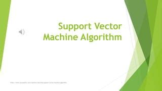 Lec XX Support Vector Machine Algorithm Pptx
