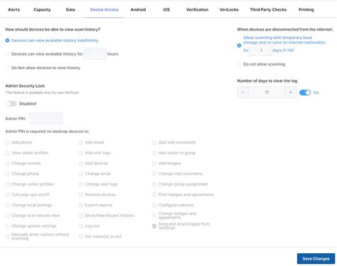 Settings IDScan Net