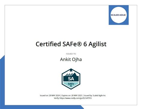 Ankit Ojha On Linkedin Safeagilist Leadingsafe Agiletransformation
