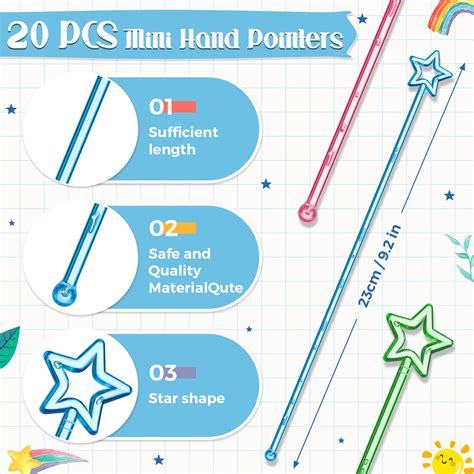 20 Pcs Teacher Star Finger Pointers For Classroom Mini