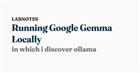 Running Google Gemma Locally Will Schenk