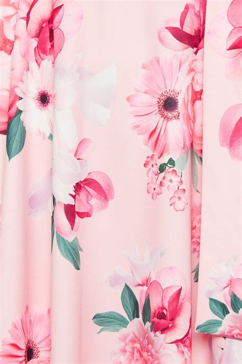 Yours London Plus Size Pink Floral Print Skater Dress Yours Clothing