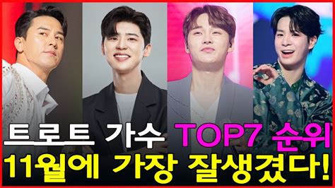 11월 가장 잘생긴 트로트가수 Top7 순위 1위는 누구인가요 영탁 박지현 장민호 정동원 이찬원 Youtube