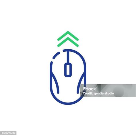 Mouse Komputer Geser Geser Ikon Garis Panah Mouse Pc Gulir Ke Atas
