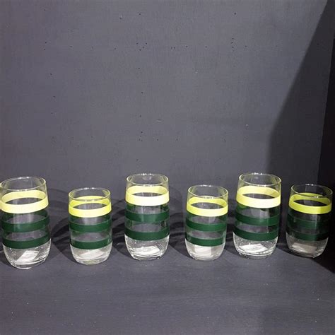 Striped Glass Tumbler Set Tramps Prop Hire