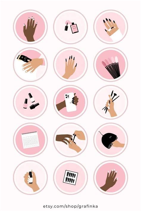 Nails Instagram Story Highlight Covers Pink Aesthetic Nail Tech And Nail