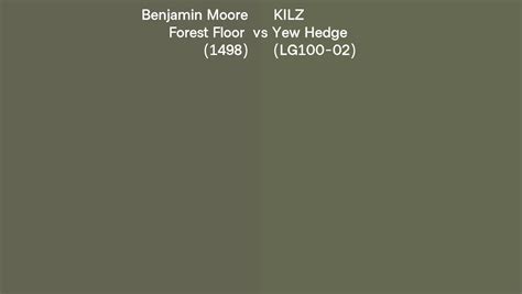 Benjamin Moore Forest Floor 1498 Vs Kilz Yew Hedge Lg100 02 Side By