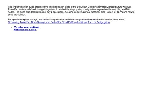 Summary And Conclusion Implementation Guide Consuming Powerflex Block Storage From Dell Apex
