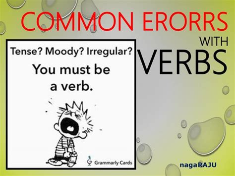 Common Errors With Verbs