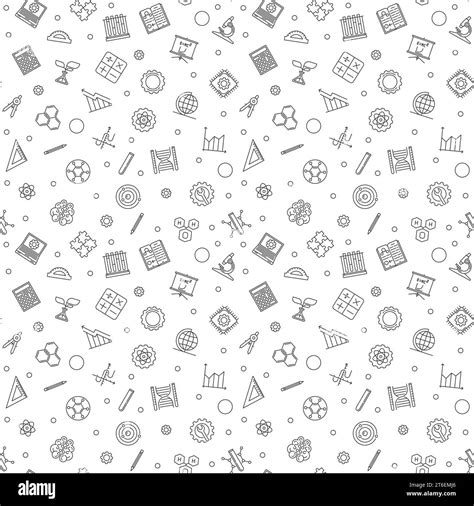 Stem Science Vector Seamless Pattern Back To School Concept Minimal
